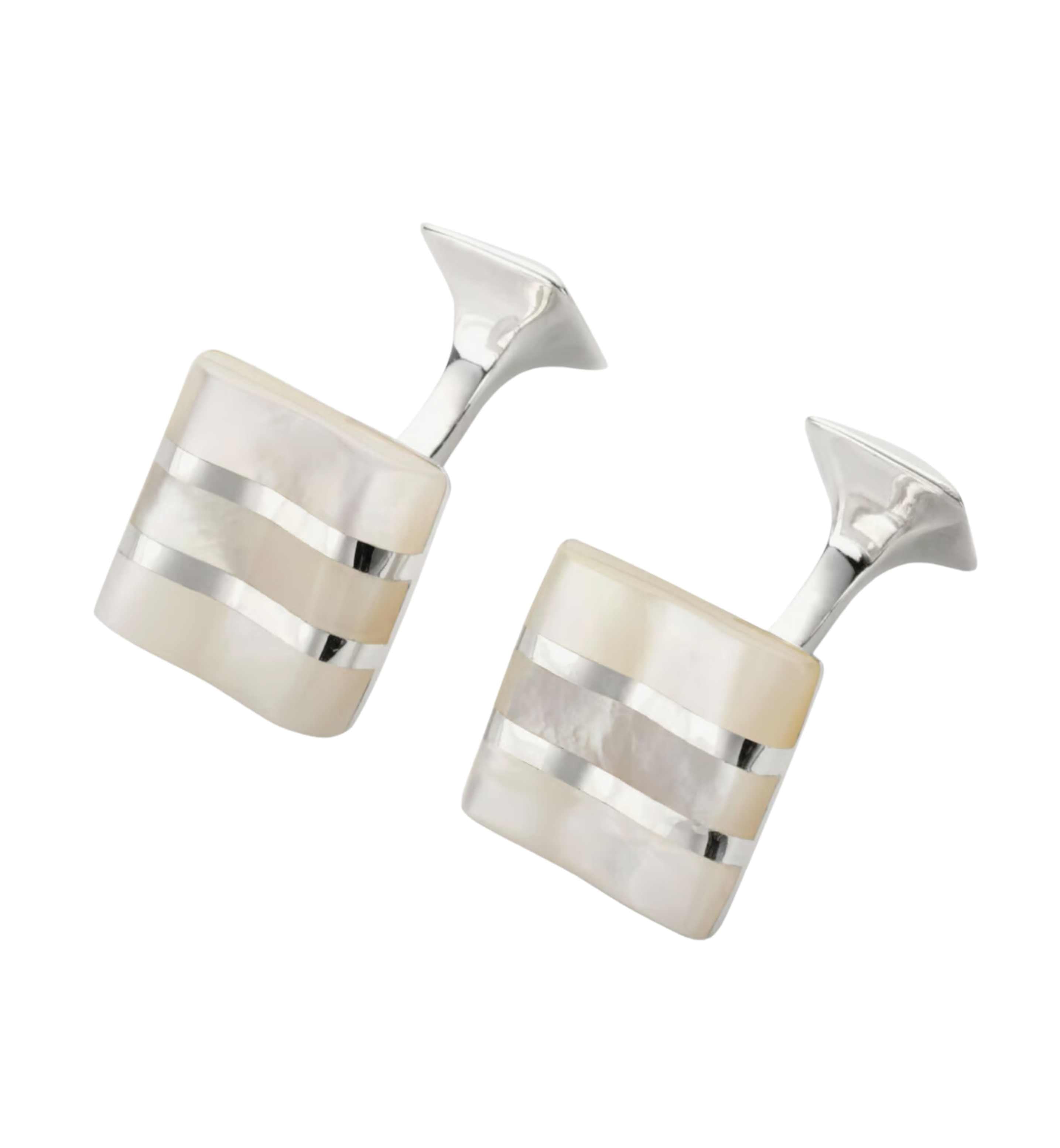 Wave Sterling Silver And Mother of Pearl Cufflinks – Mr.Start